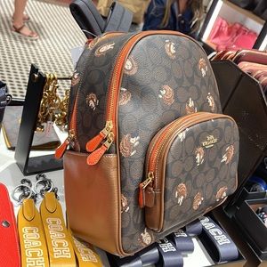 Coach | Bags | Coach Court Backpack In Signature Canvas With Hedgehog ...